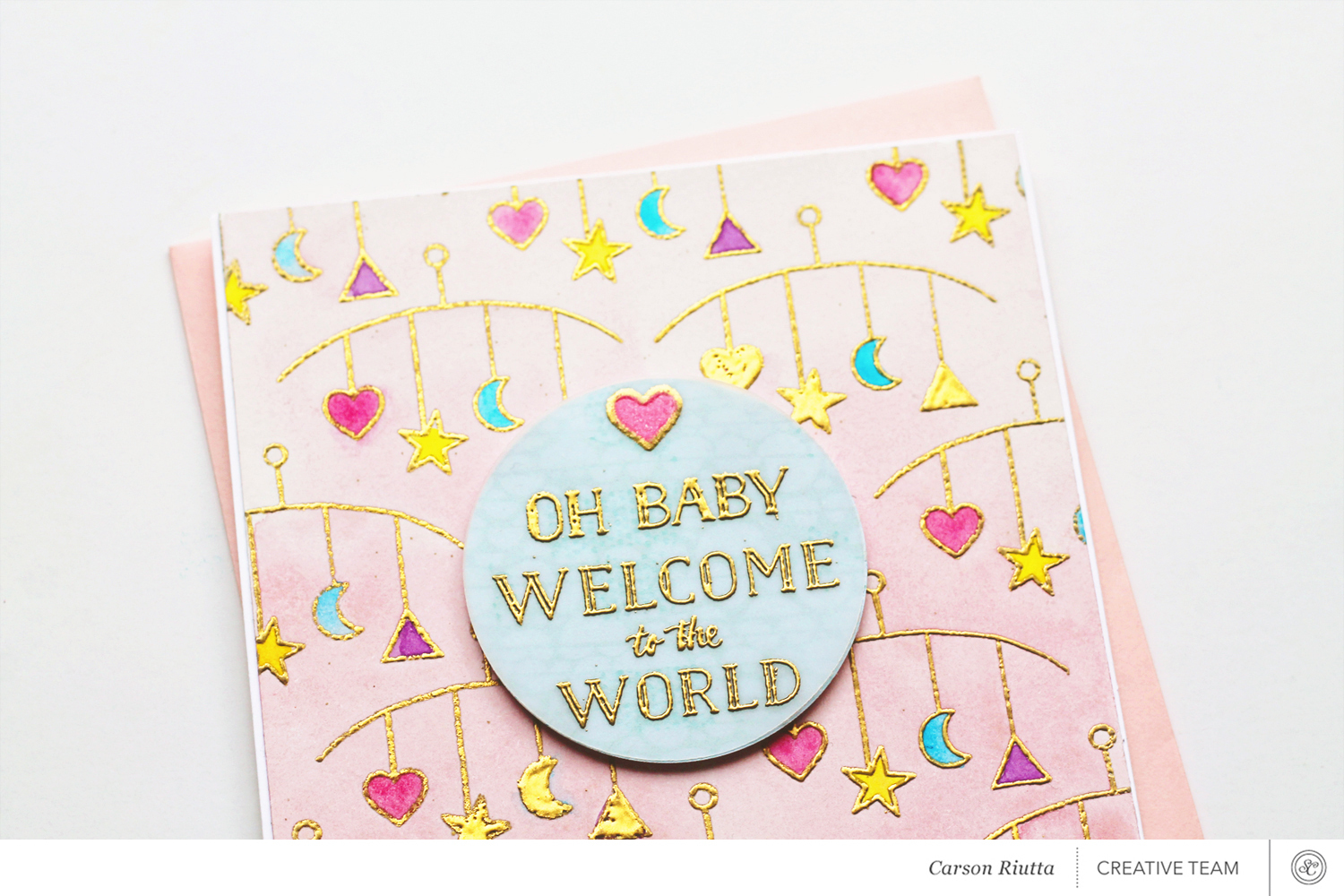 Blog: Tutorial: Creating a Gold 'Welcome Baby' Card - Studio Calico